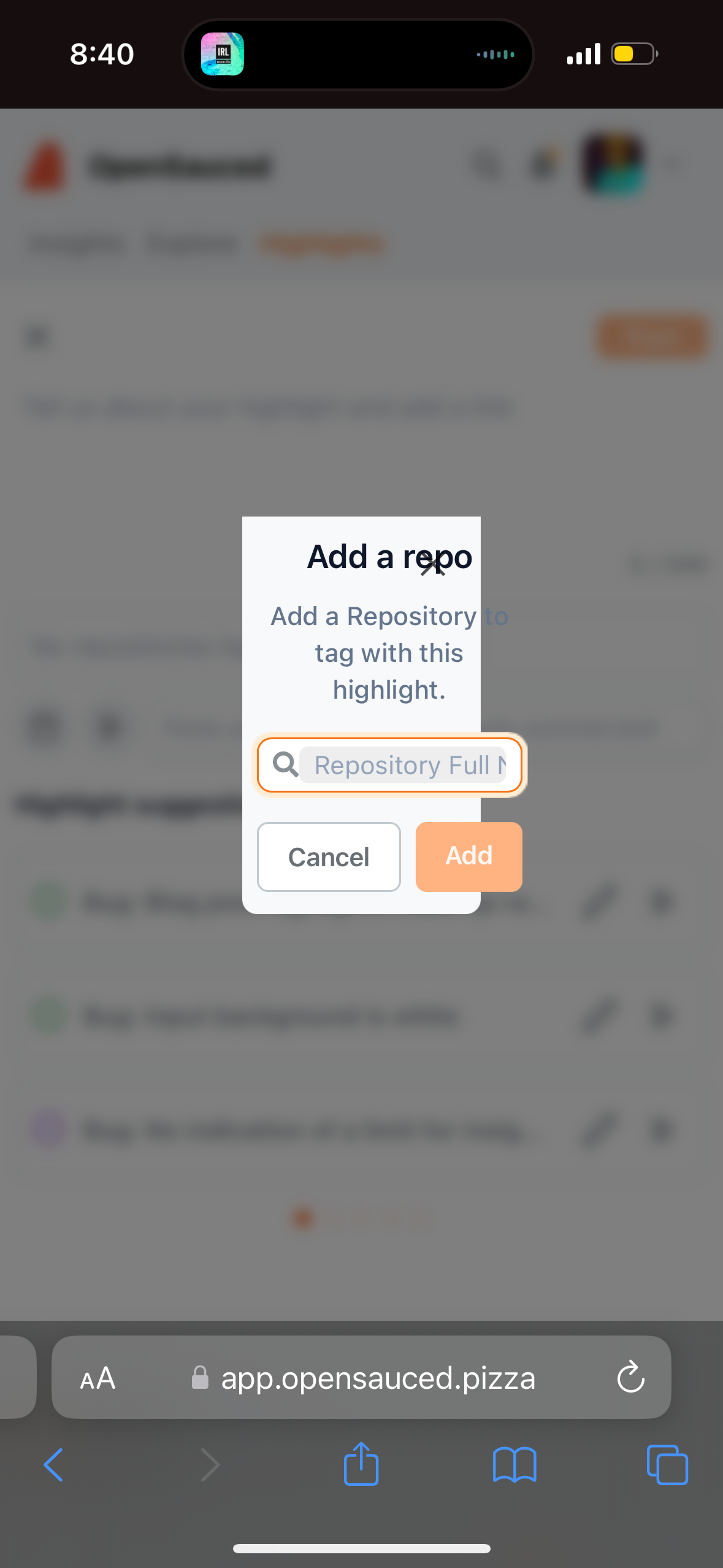 Bug Tagging A Repo Form Is Not Responsive · Issue 2001 · Open Saucedapp · Github 1313