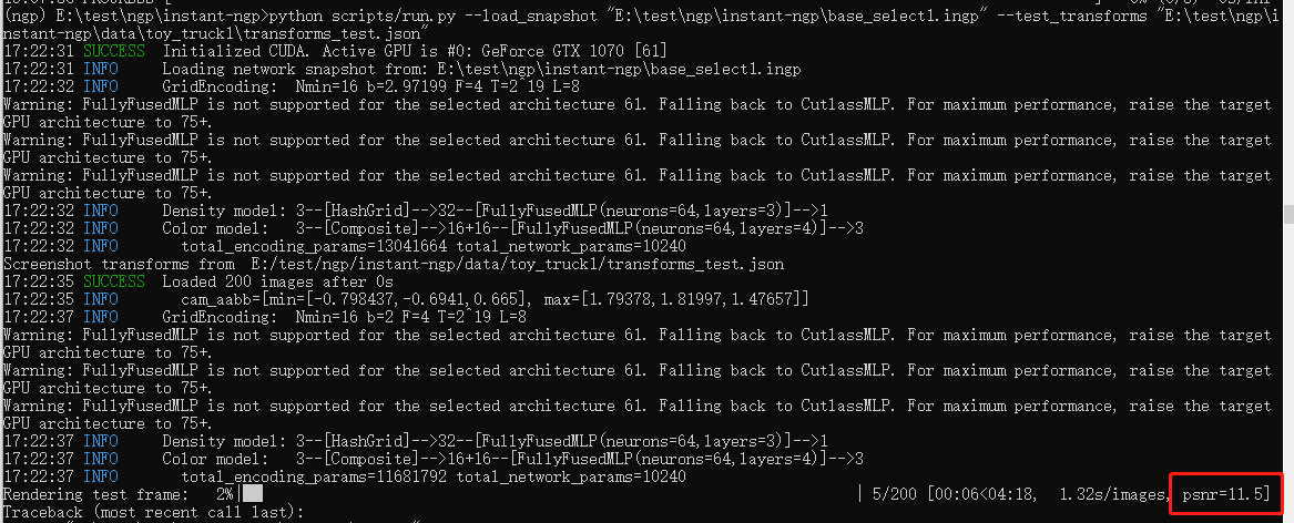Psnr10 When Using Testtransforms For Testing · Issue 1398 · Nvlabsinstant Ngp · Github