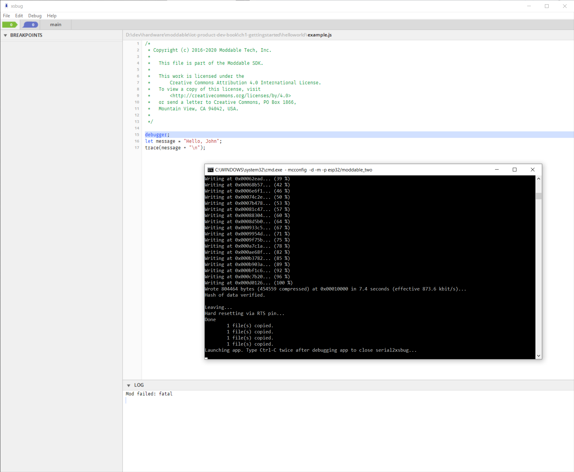 Windows SDK won't execute module · Issue #633 · Moddable-OpenSource/moddable · GitHub