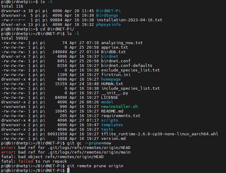 Update seems to have issues with git · Issue #874 · mcguirepr89/BirdNET-Pi · GitHub