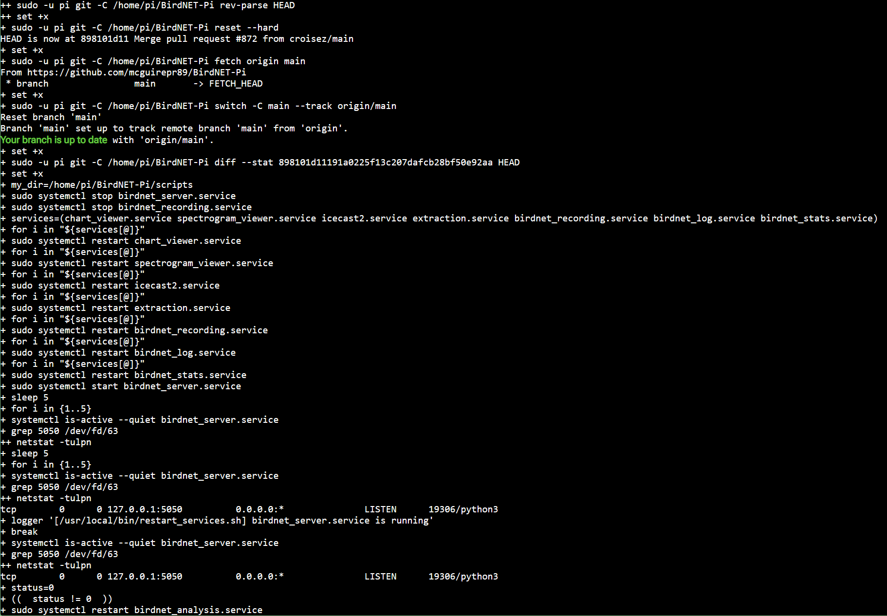 Update seems to have issues with git · Issue #874 · mcguirepr89/BirdNET-Pi · GitHub