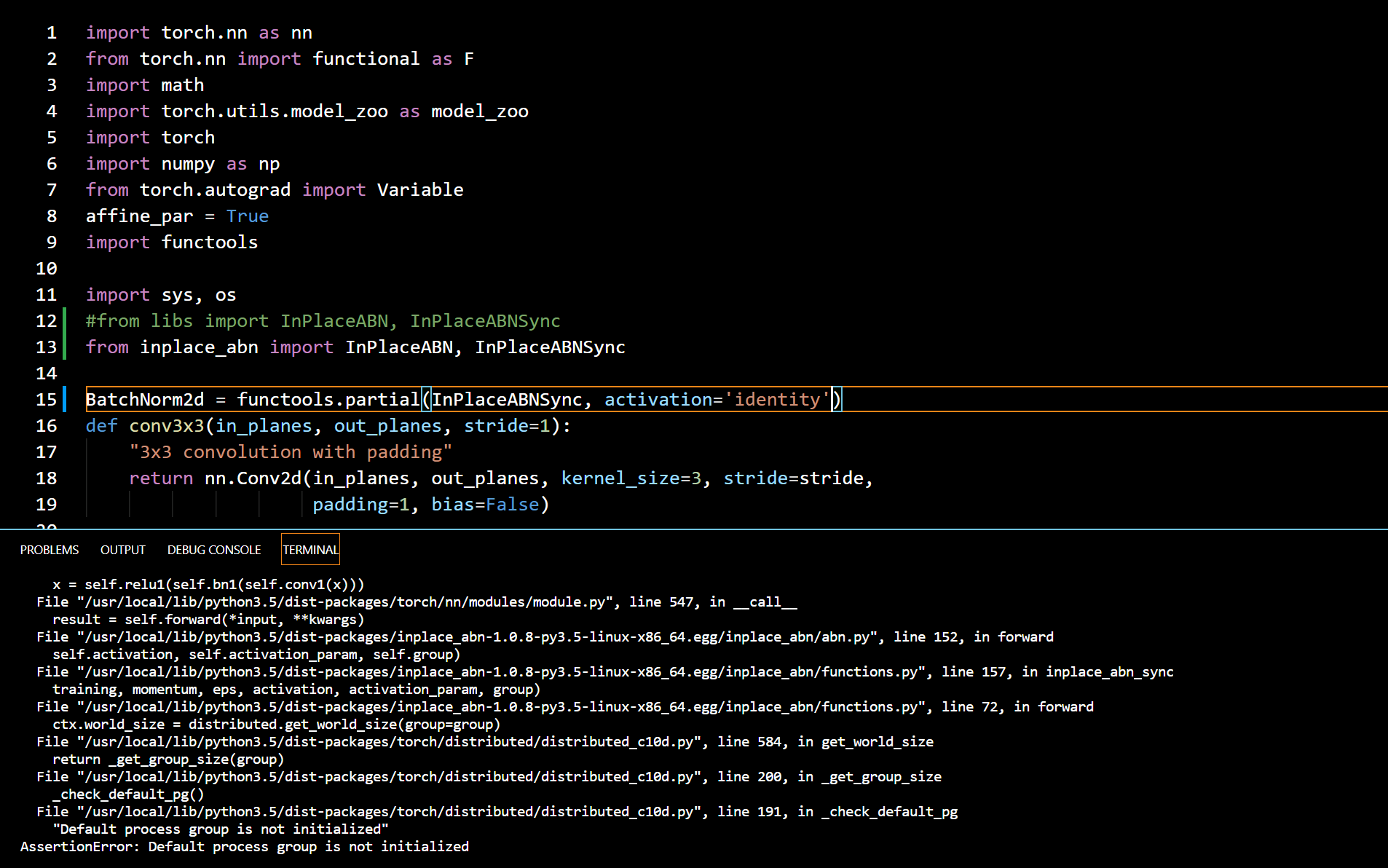 ValueError: Unknown activation function none · Issue #153 · mapillary/inplace_abn · GitHub