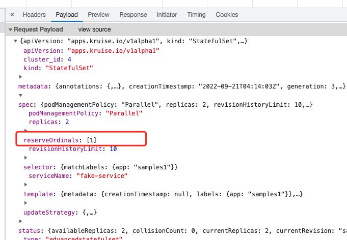 Advanced StatefulSet 序号保留（跳过） reserveOrdinals 字段原生接口PATCH数据无法提交 · Issue #1082 · openkruise ...