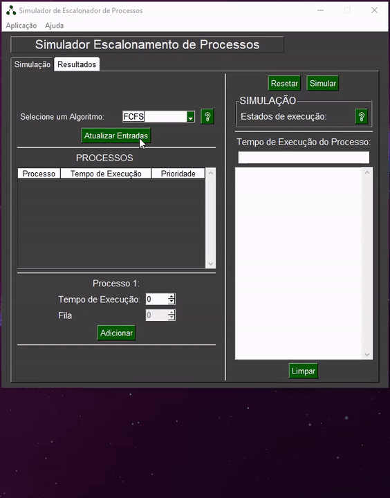GitHub - pedro-pauletti/Simulador-Escalonamento-de-Processos: Simulador ...