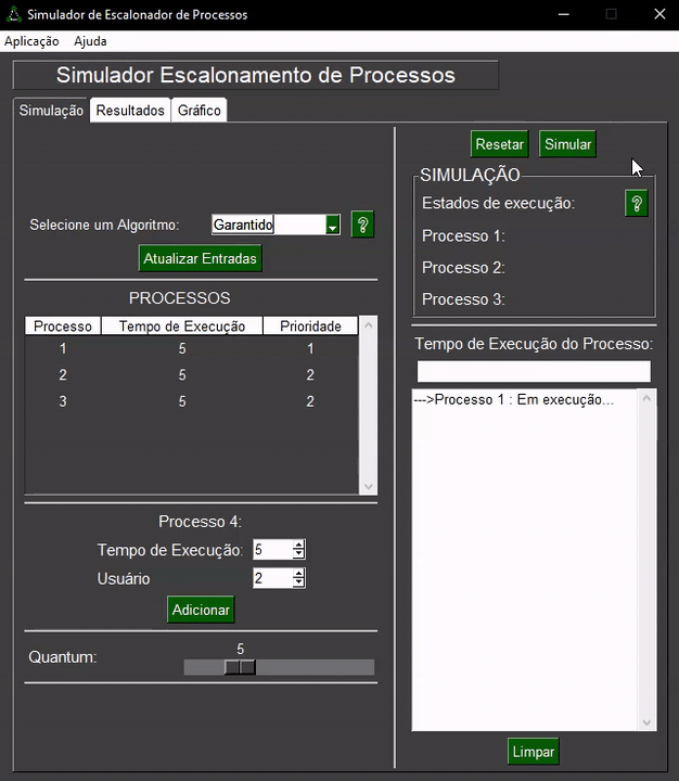 GitHub - pedro-pauletti/Simulador-Escalonamento-de-Processos: Simulador ...