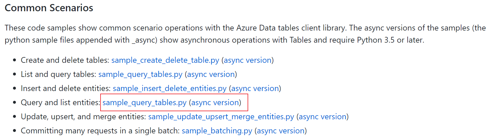 Azure Data Tables readme and samples issues · Issue #2621 · Azure/azure ...