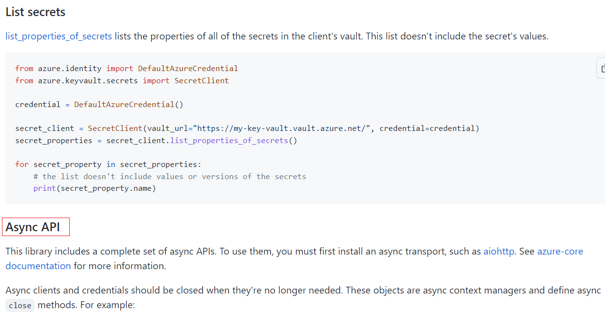 Key vault Readme issues · Issue #25920 · Azure/azure-sdk-for-python · GitHub