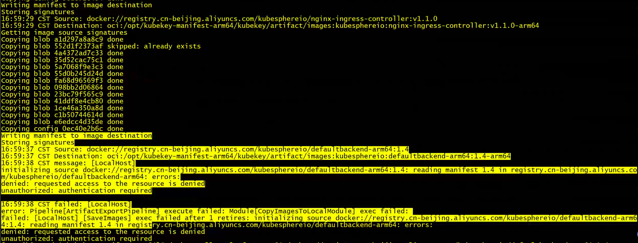 manifest.yaml清单导出arm64架构的离线包时部分镜像拉取不到 · Issue #2794 · kubesphere/website · GitHub