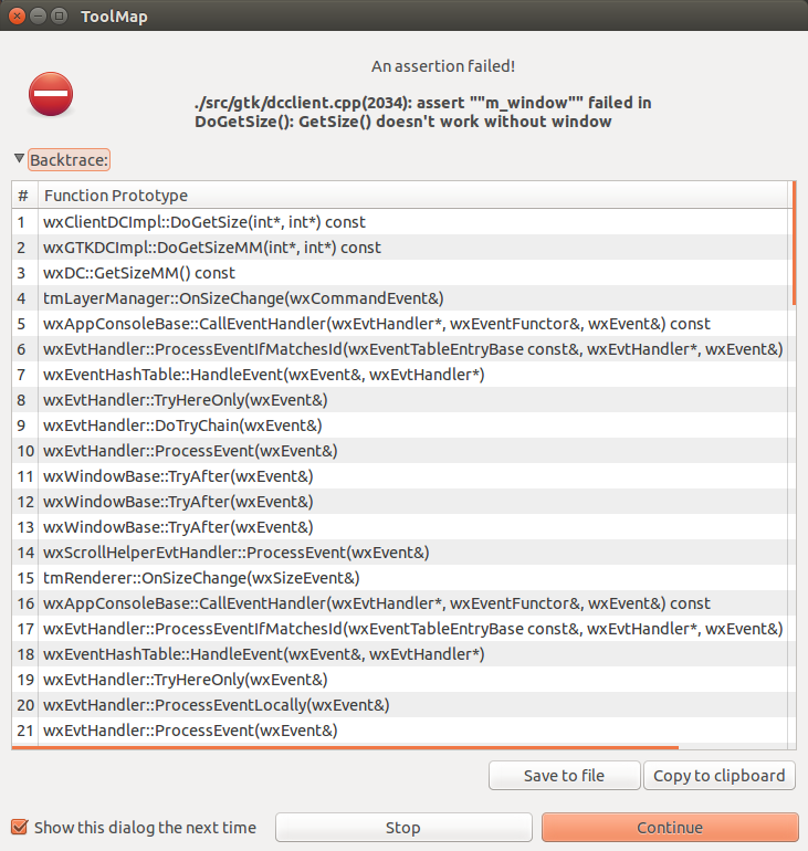 Fix two assertion warnings under Linux · Issue #401 · terranum-ch/ToolMap · GitHub