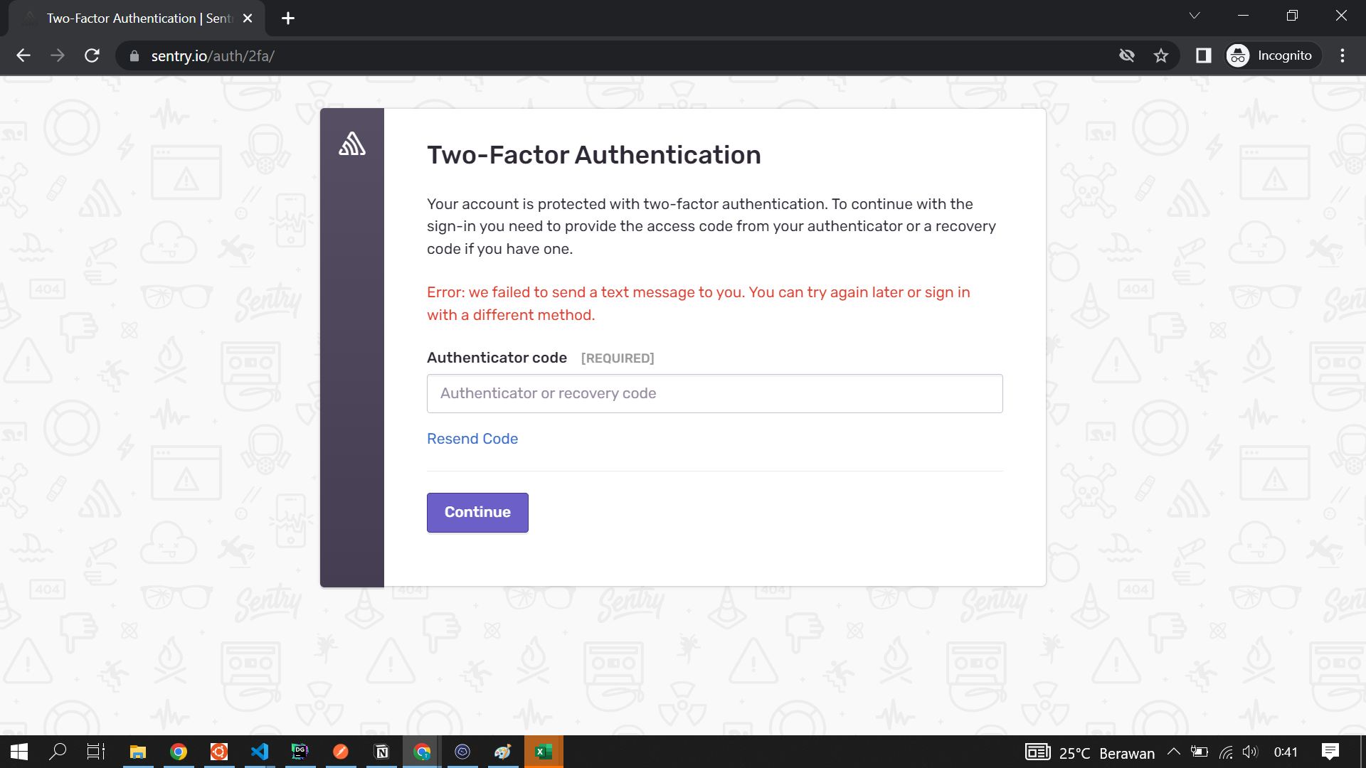 I Can't Login - Text Message Always Failed · Issue #43552 · getsentry/sentry · GitHub