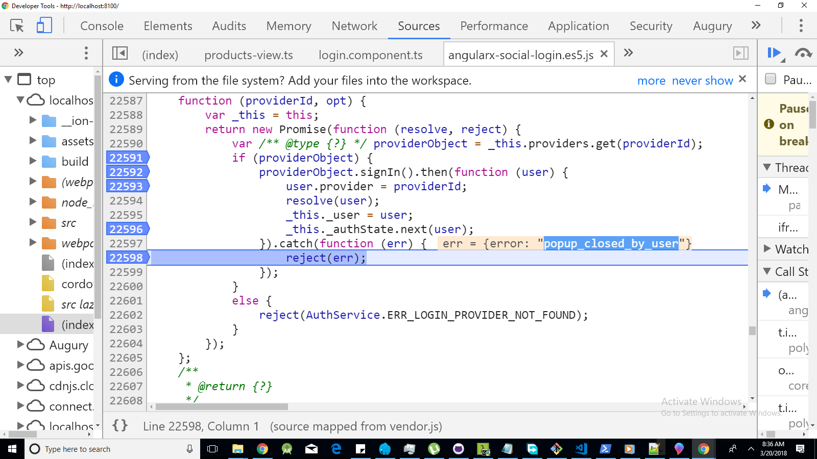 Getting `popup_closed_by_user` after selecting a google account to sign ...