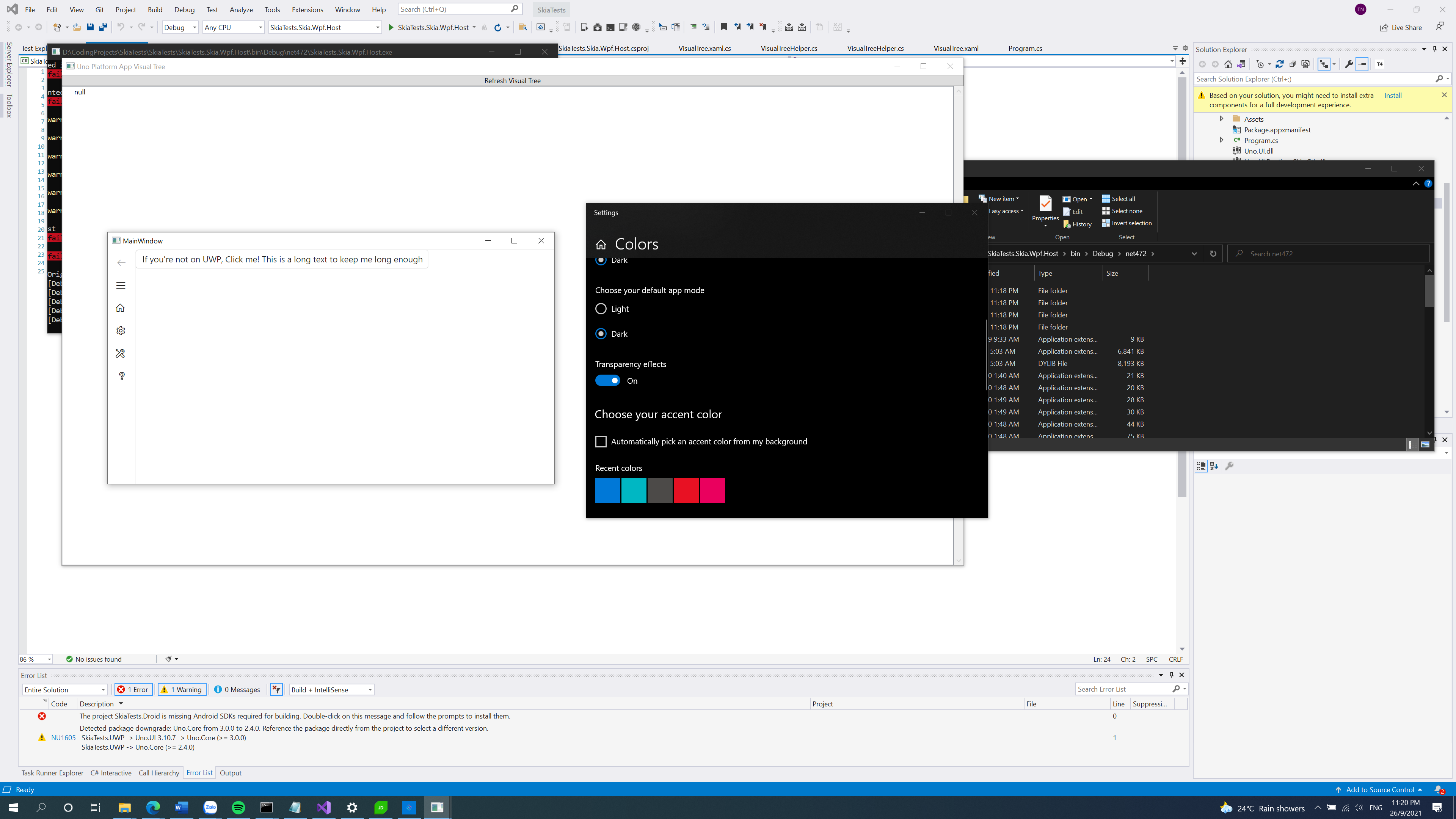 [Skia] Application does not refresh when system Dark/Light mode changes ...