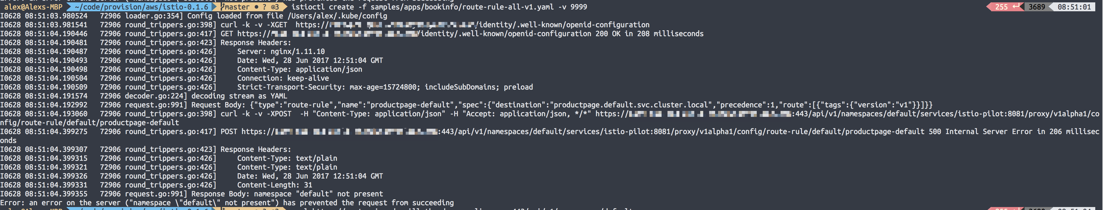 Istio Create Fails Because Default Namespace Doesn T Exist · Issue 436 · Istio Istio · Github