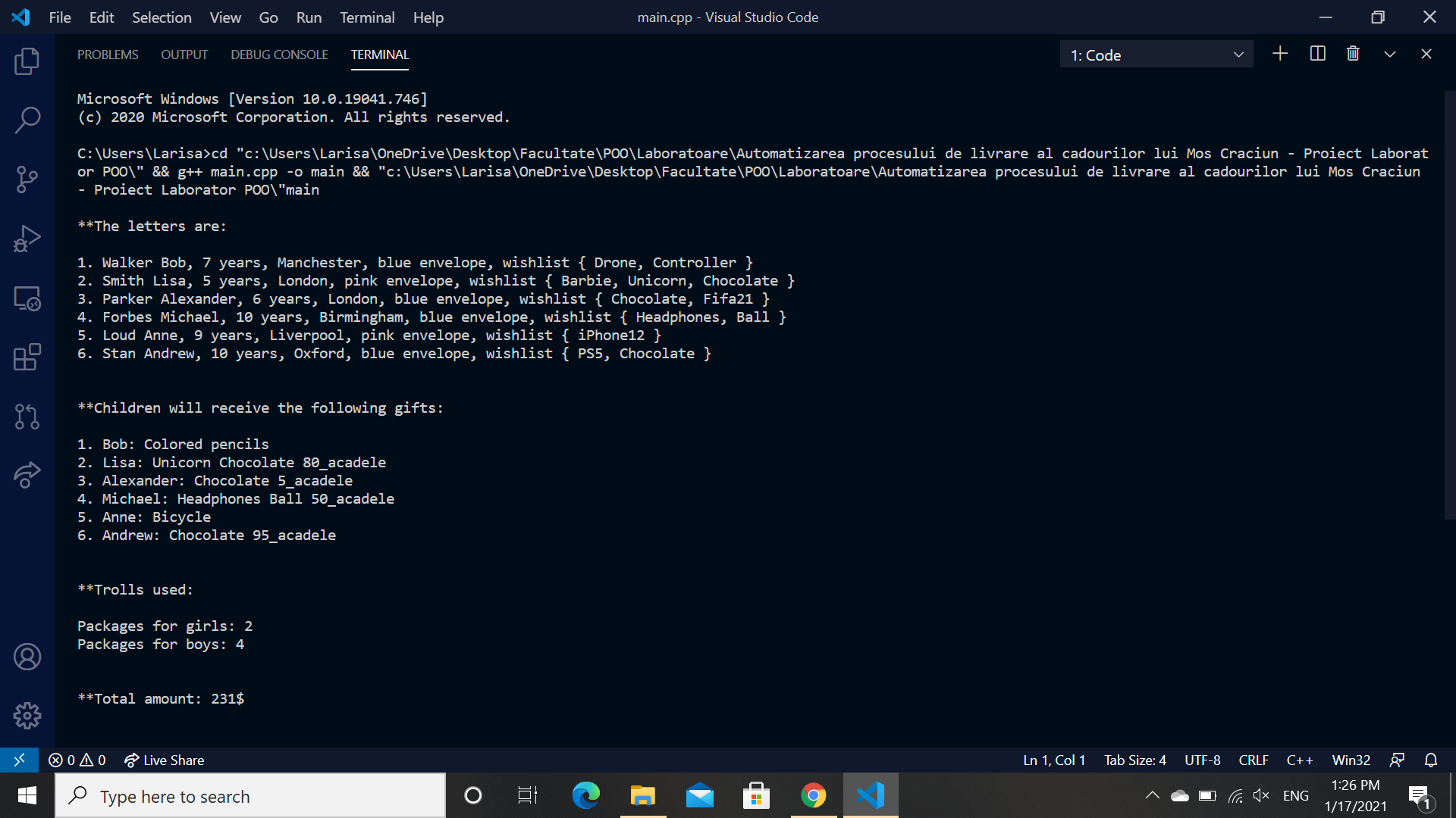 GitHub - larisastancutu/the-automation-of-the-delivery-process-of-Santa-s-gifts