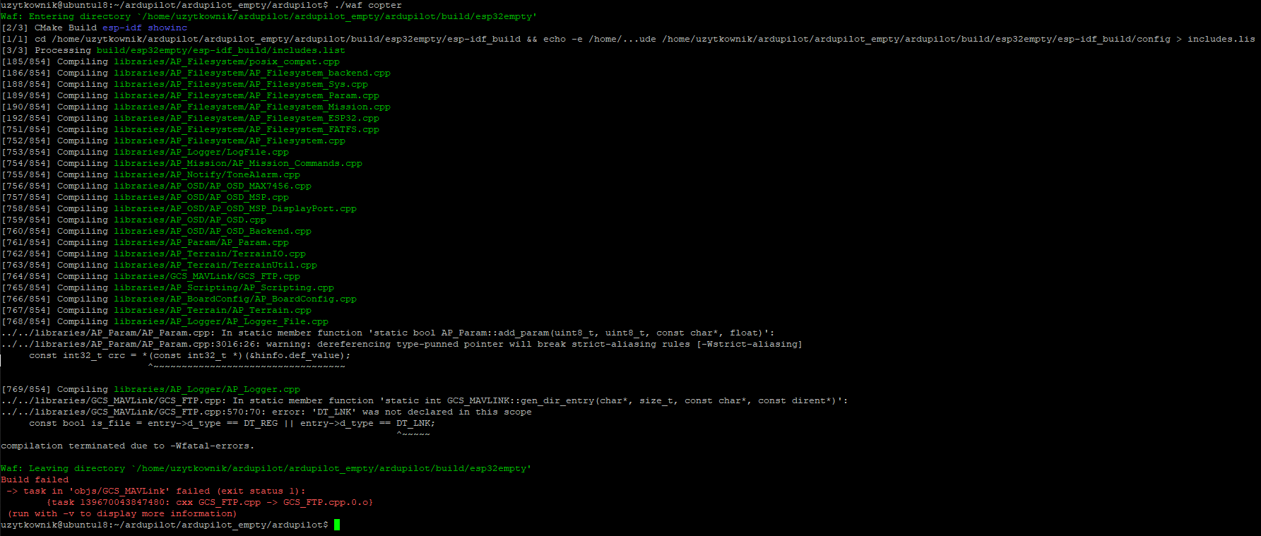 ESP32: fixed builds for ESP32 by wiktor-m · Pull Request #22279 · ArduPilot/ardupilot · GitHub