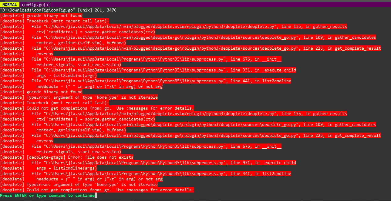 '[deoplete] gocode binary not found' on windows · Issue #112 · deoplete-plugins/deoplete-go · GitHub