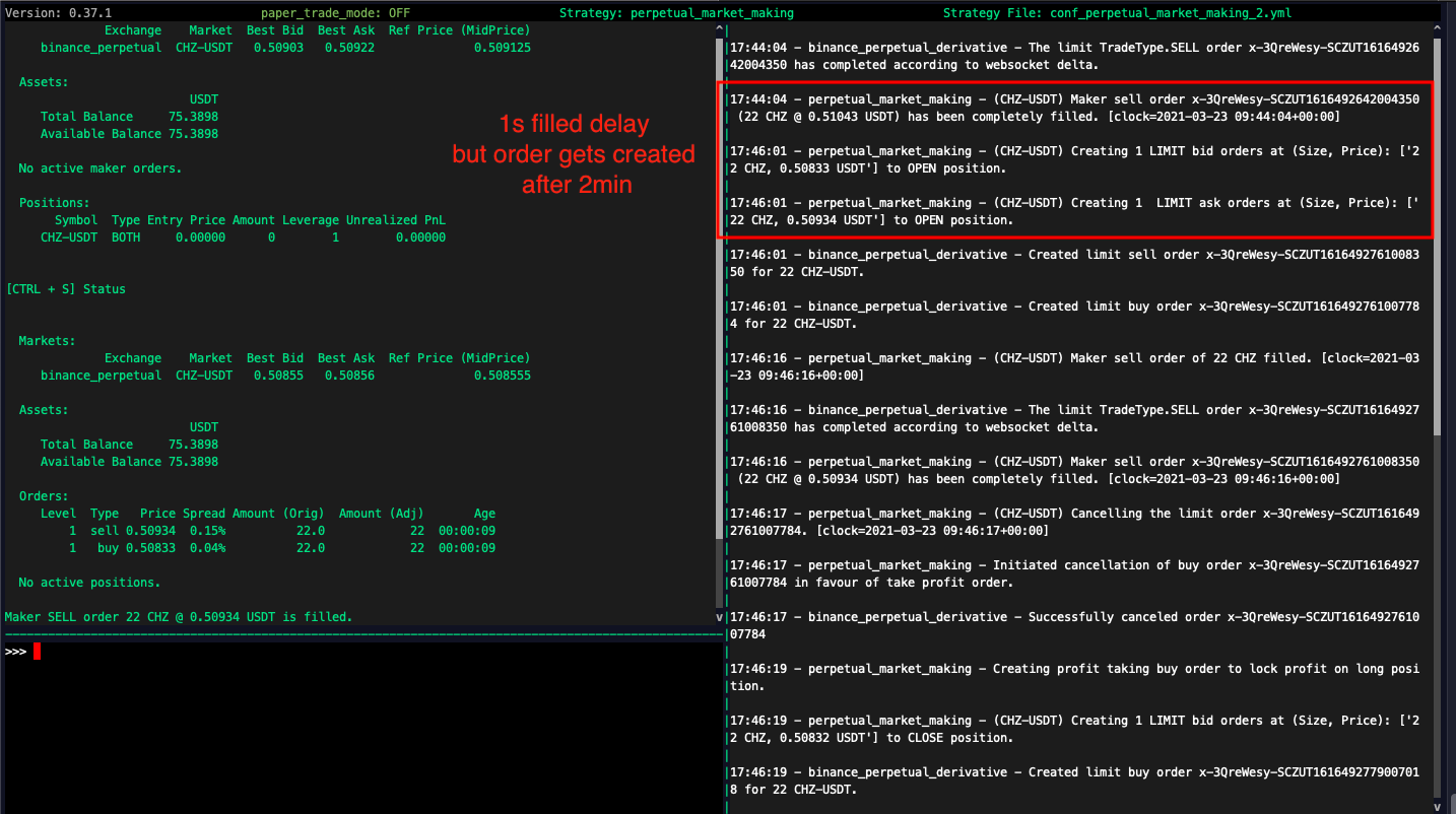 Perpetual market making - Delay on creating orders for open position · Issue #3105 · hummingbot ...