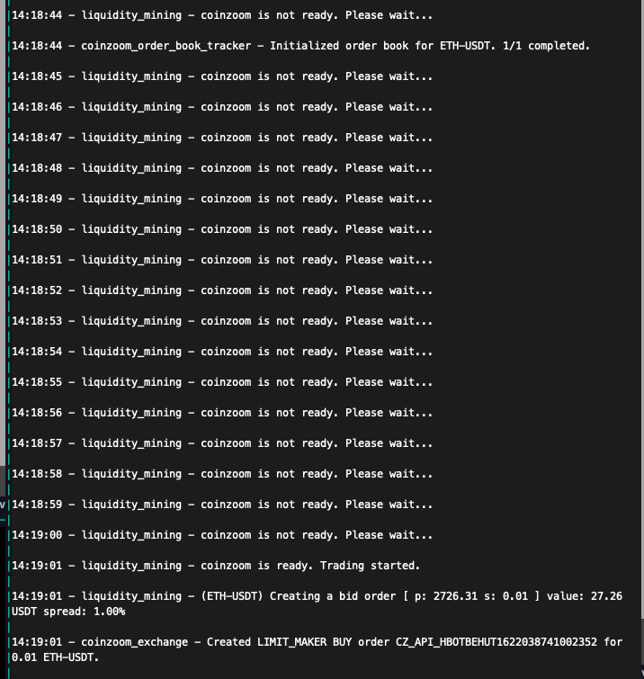 Coinzoom- Delay starting strategy · Issue #3448 · hummingbot/hummingbot · GitHub