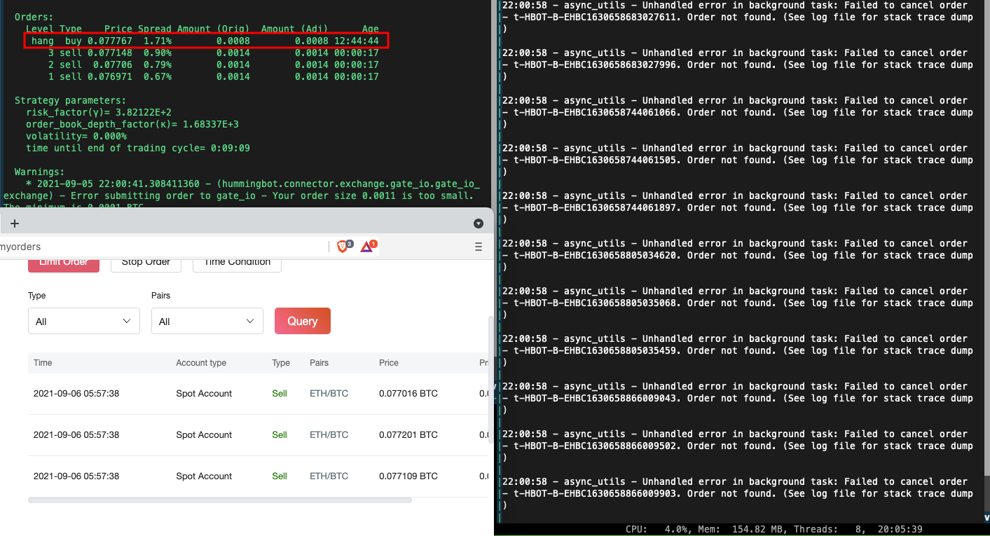 Gate.io: Invalid orders tracked on status window and failed to get canceled · Issue #4087 ...