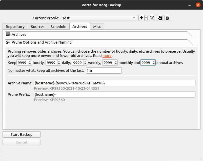 Can't set prune keep to values over 99. · Issue #1082 · borgbase/vorta · GitHub