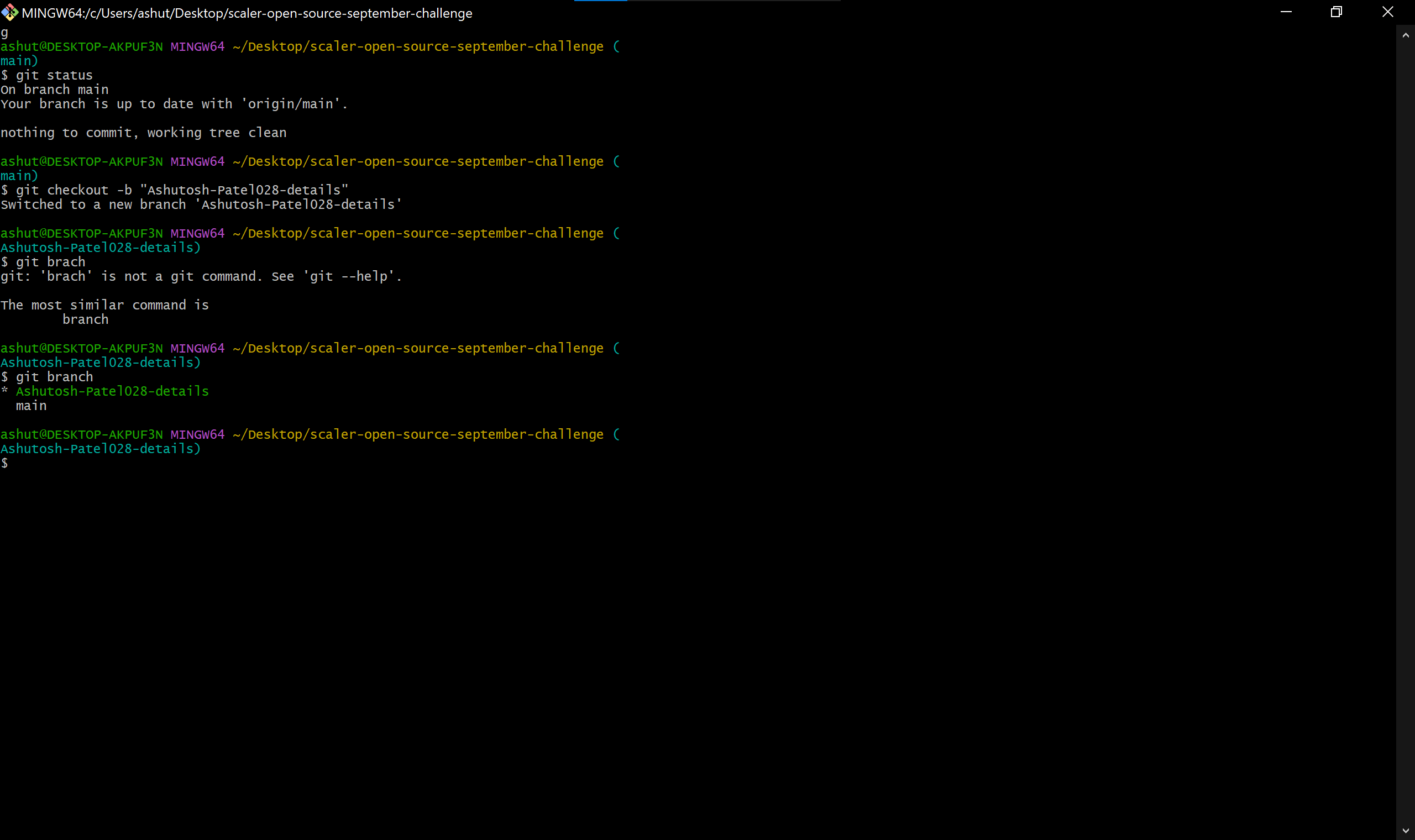 Challenge #1: Ashutosh Patel · Issue #231 · scaleracademy/scaler-open-source-september-challenge ...