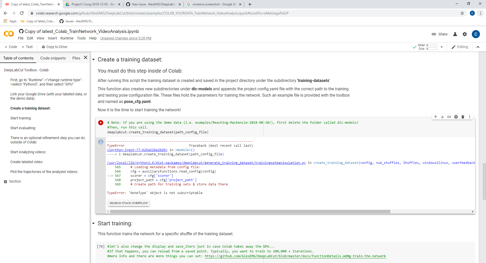 Issue encountered when creating dataset · Issue #513 · DeepLabCut/DeepLabCut · GitHub