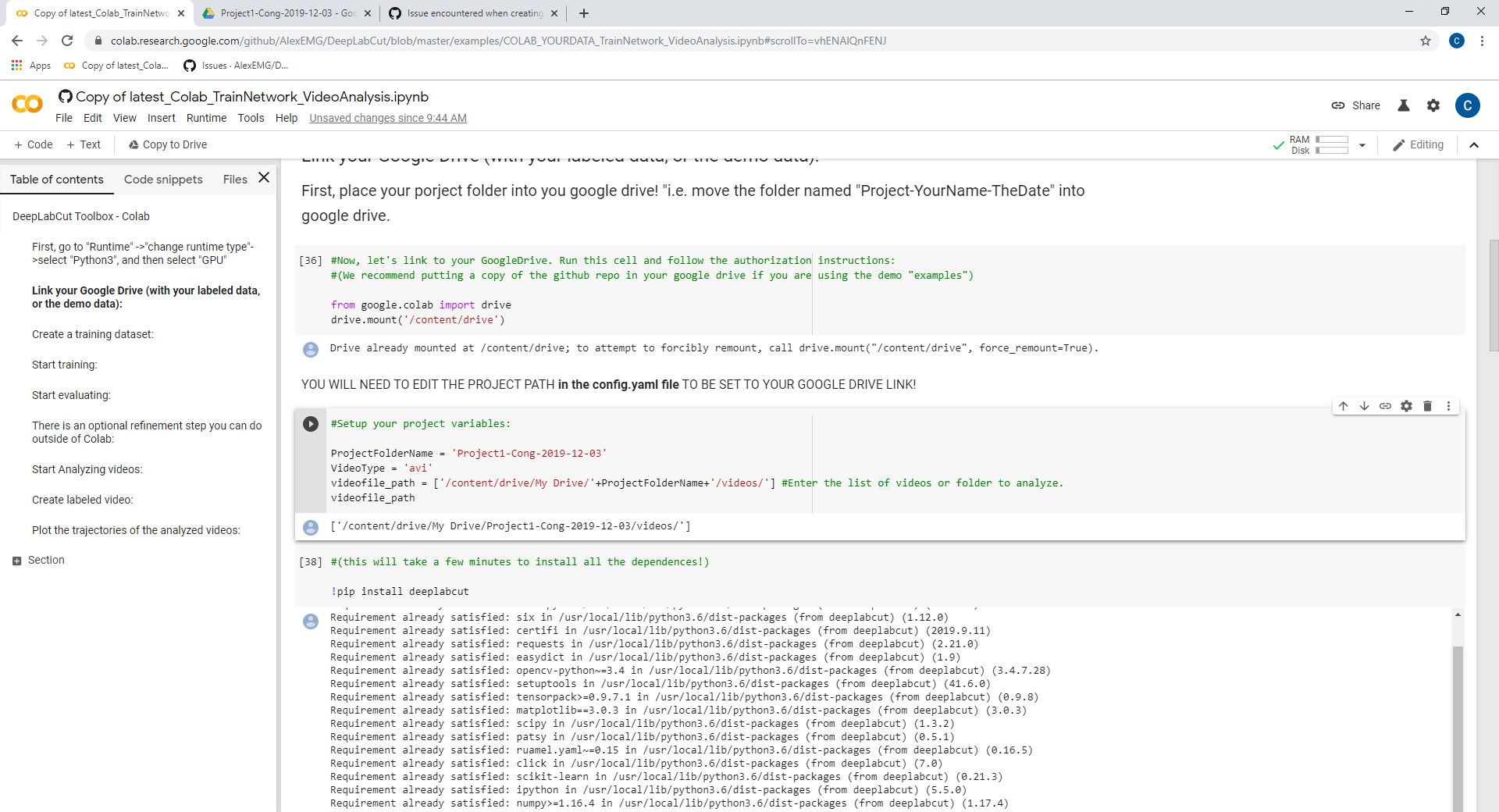 Issue encountered when creating dataset · Issue #513 · DeepLabCut/DeepLabCut · GitHub
