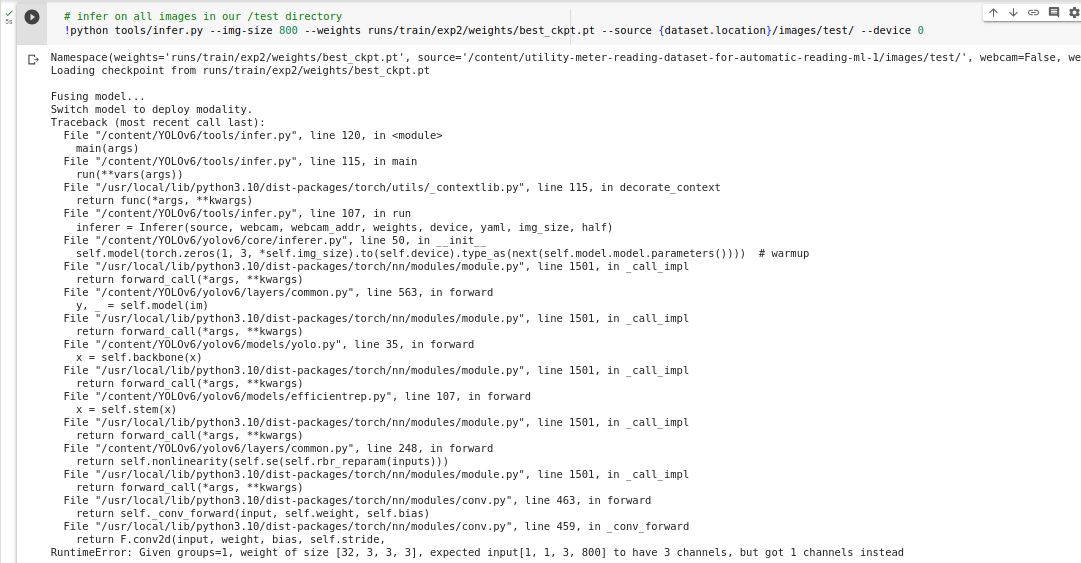 Fail to run infer using yolov6 · Issue #857 · meituan/YOLOv6 · GitHub