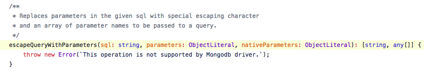 This Operation Is Not Supported By Mongodb Driver At Mongodriver Escapequerywithparameters