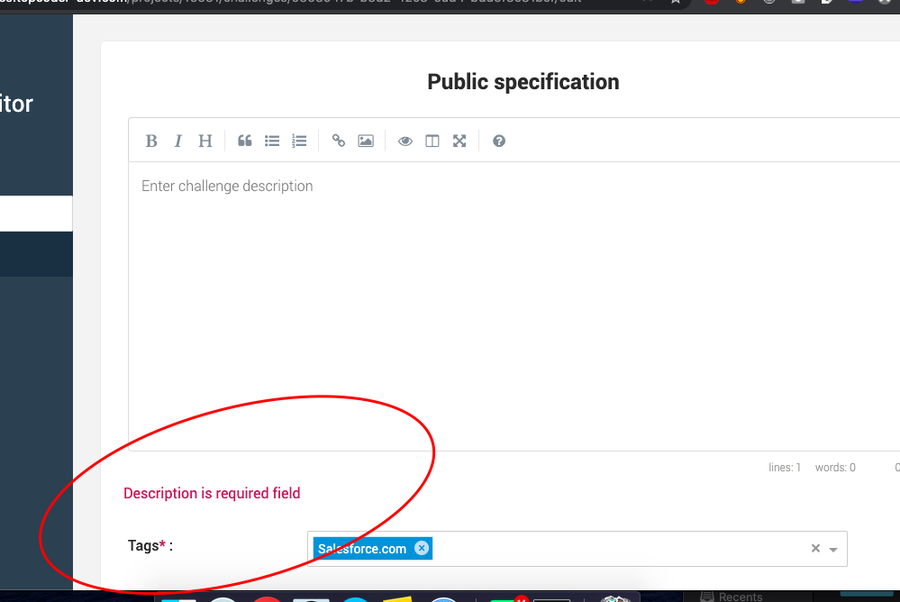 [ 10] Error Message Is In Correct Description Is Not A Required Field