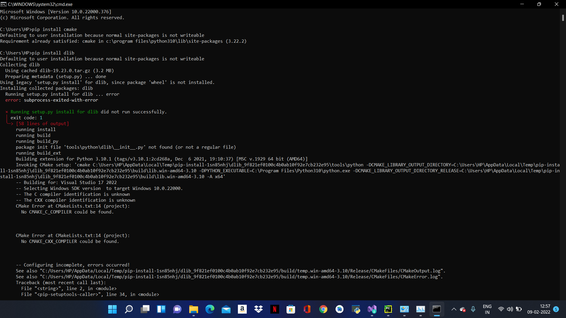 Please help me out in installing dlib package · datasciencecompleteguide Machine-Learning ...