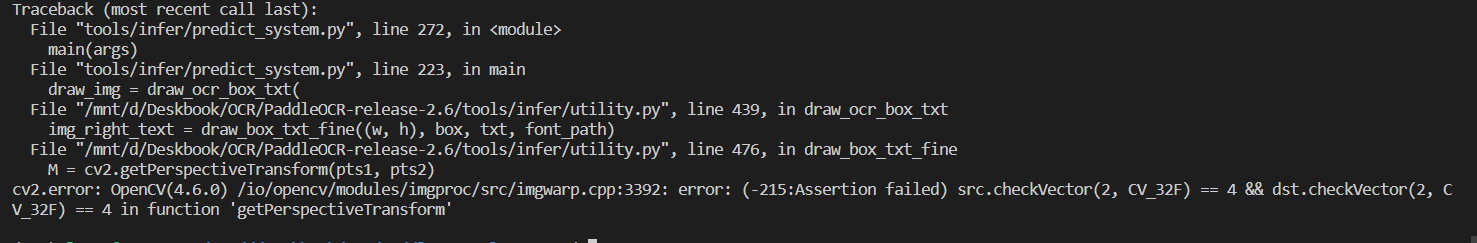 串联DB++和SVTR在可视化结果出报错，请问如何解决？ · Issue #9022 · PaddlePaddle/PaddleOCR · GitHub