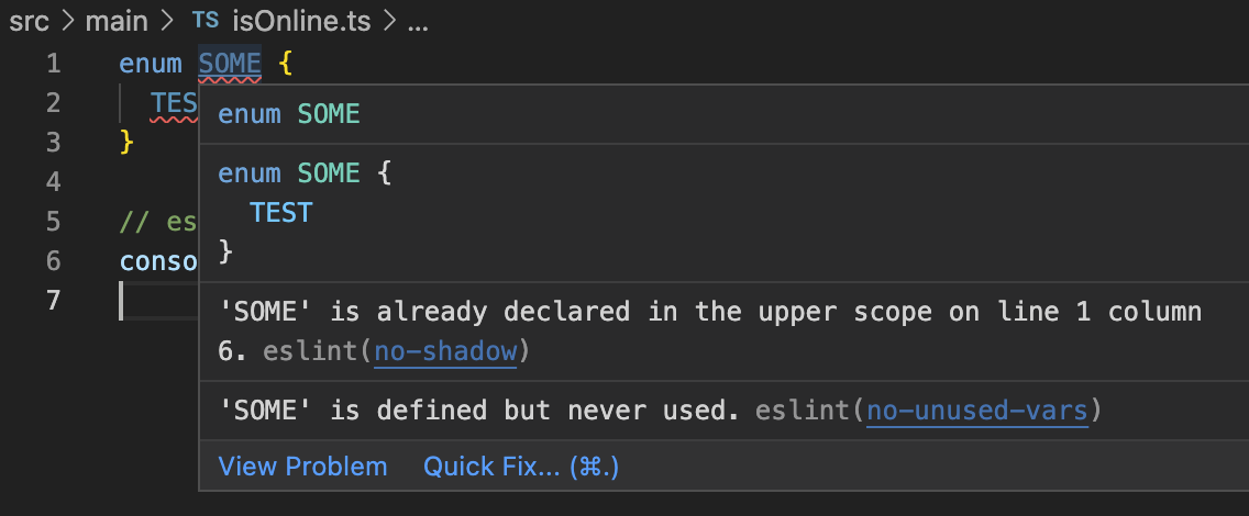 creating custom enums give eslint errors · Issue #3468 · electron-react-boilerplate/electron ...