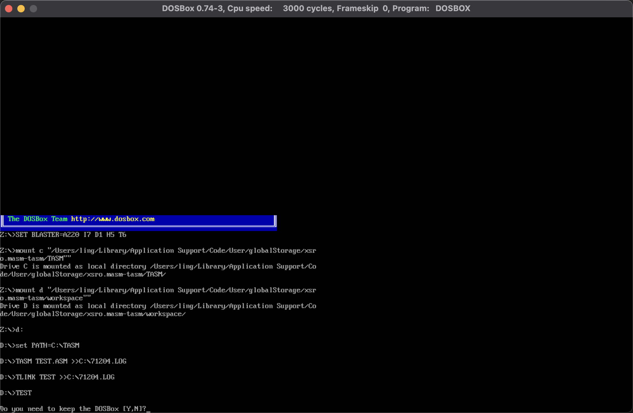 M1 MacBook can not use this instead of dosbox · Issue #1 · dosasm/vscode-dosbox · GitHub