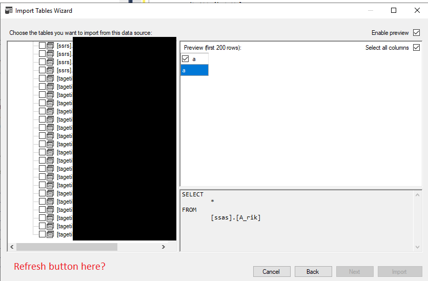 Add refresh metadata button to import tables wizard · Issue #1072 · TabularEditor/TabularEditor ...