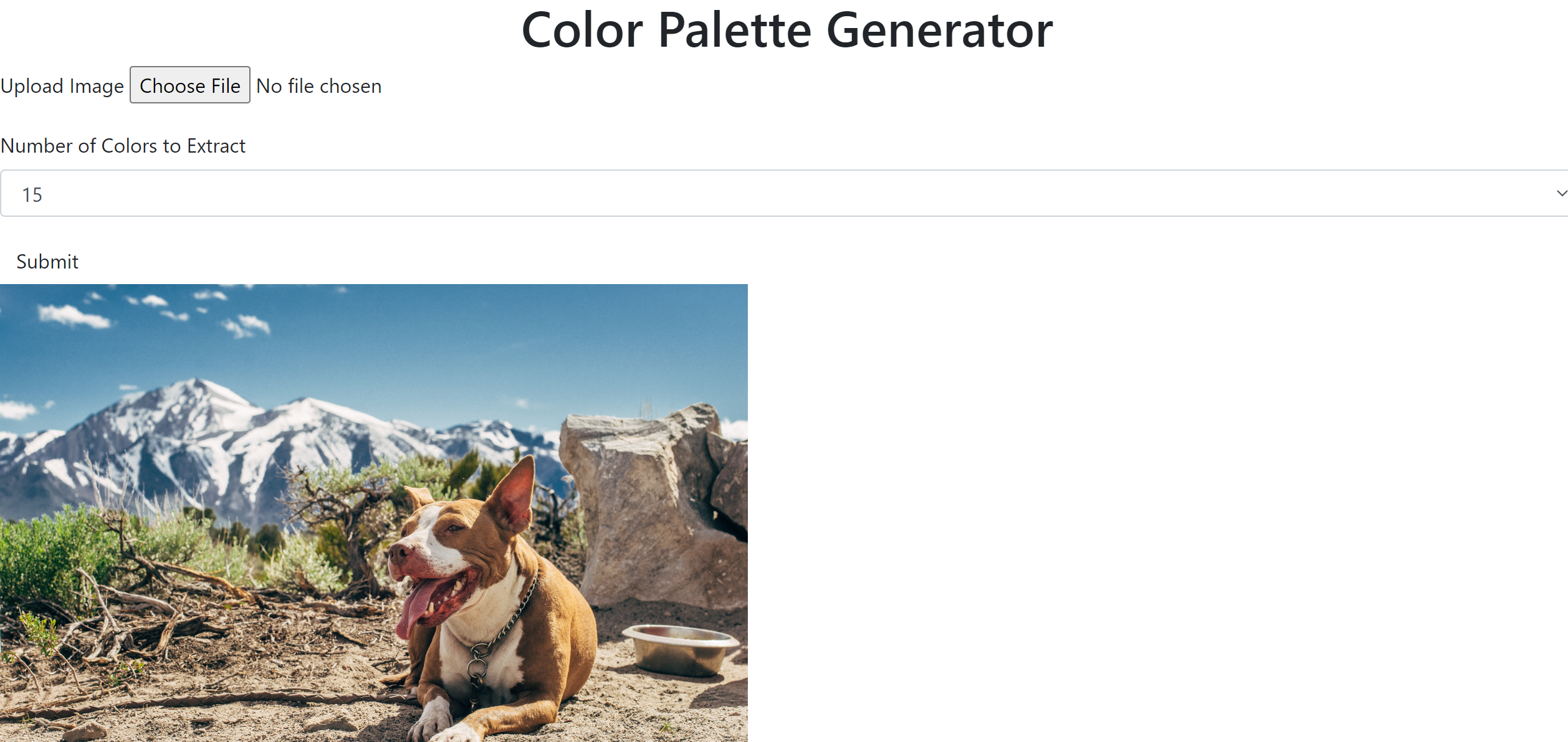 GitHub - namari1/ColorPaletteGenerator: Upload an image and choose from ...
