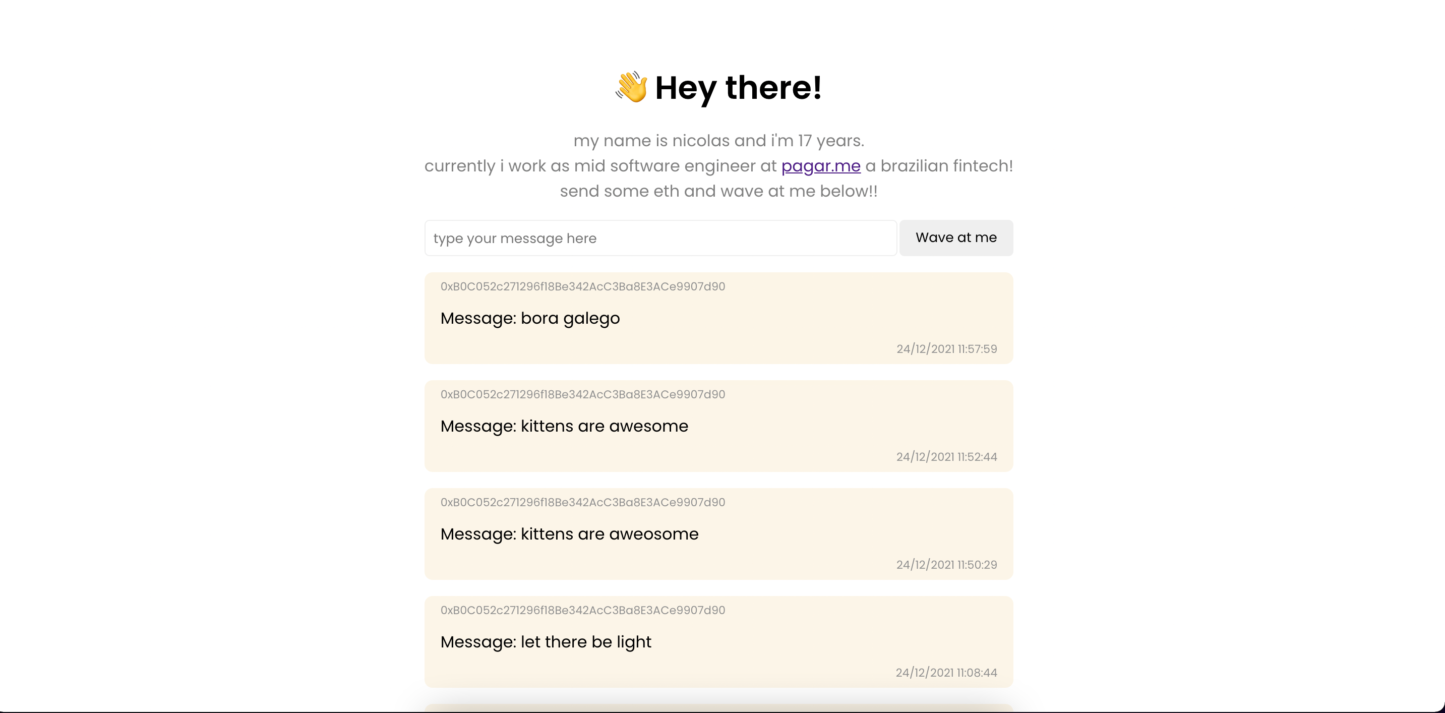 GitHub - NicolasLopes7/my-wave-portal: this is my first blockchain app ...