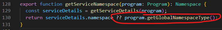 `@cadl-lang/compiler.getServiceNamespace` returns global namespace if not found · Issue #1220 ...