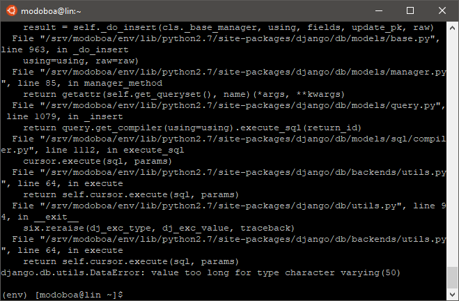 Unable to run check_mx and generate_postfix_maps · Issue #1642 · modoboa/modoboa · GitHub
