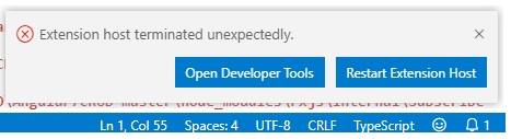 extension host terminated unexpectedly. · Issue #87931 · microsoft ...