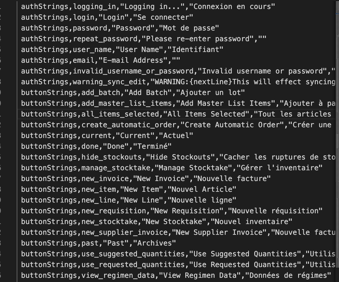 Scripts for exporting json to csv and back to js for localization files · Issue #1608 · msupply ...