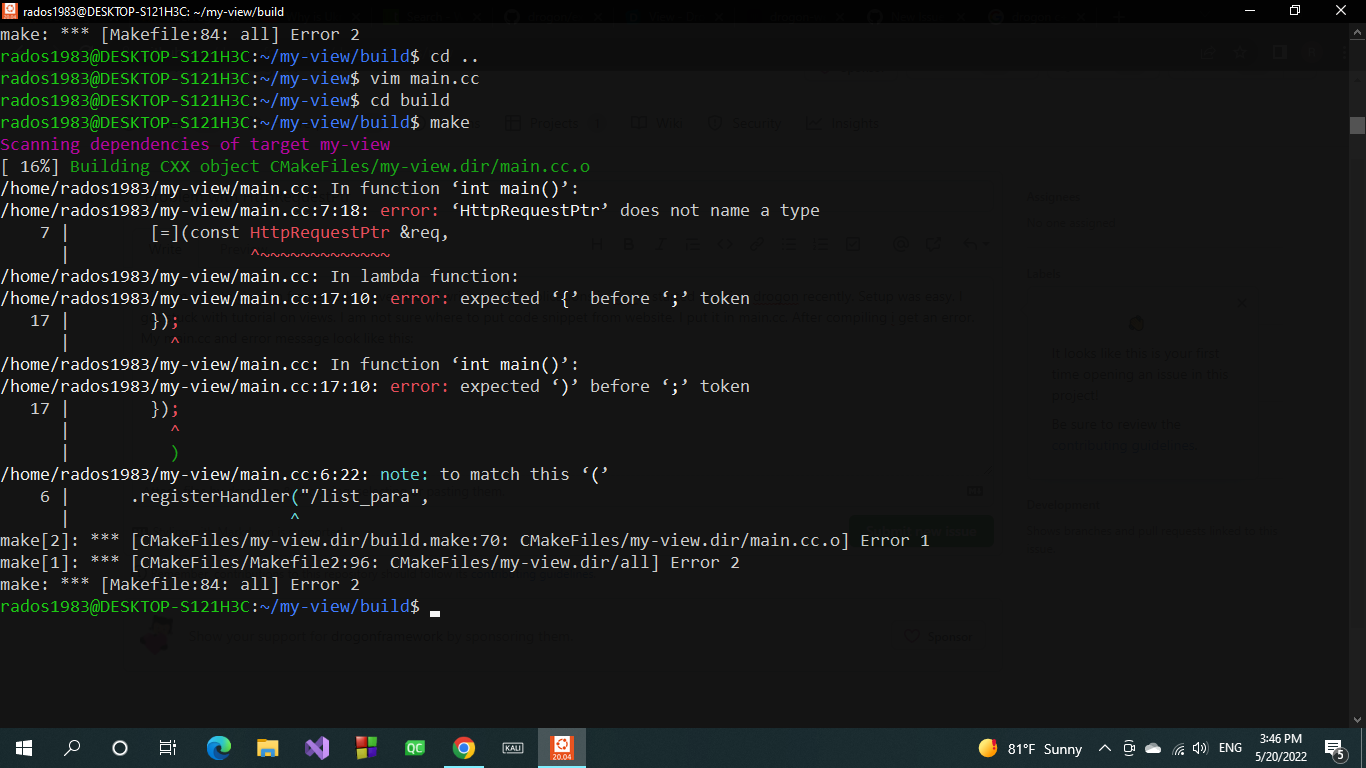 Problem with HttpRequestPtr · Issue #1255 · drogonframework/drogon · GitHub