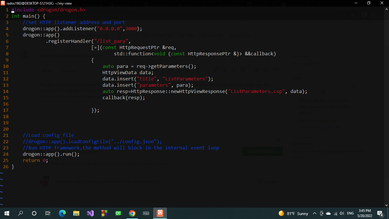 Problem with HttpRequestPtr · Issue #1255 · drogonframework/drogon · GitHub