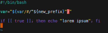 syntax/sh.vim: Prefix replacement breaks highlighting if pattern contains '}' · Issue #2949 ...