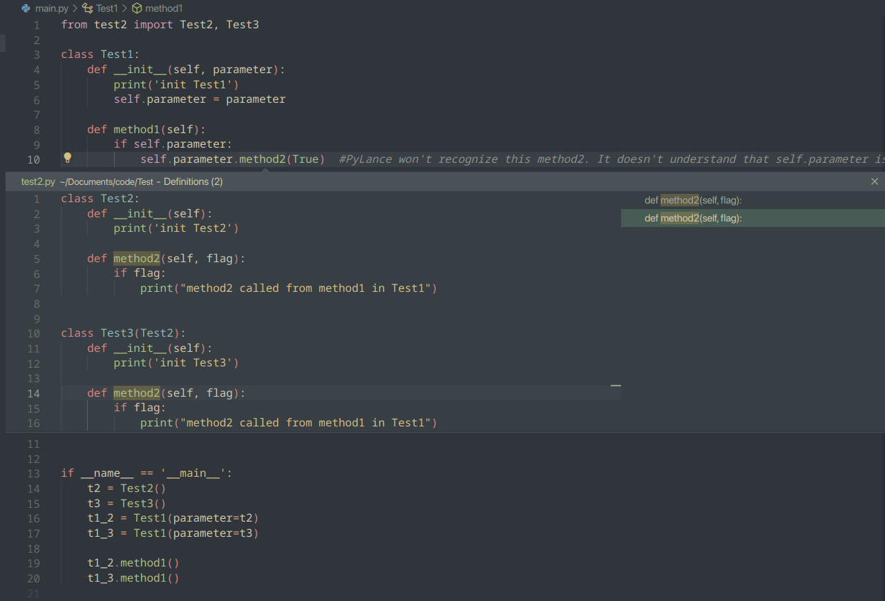 Cannot Go To Definition for methods of classes used as class variables. It cannot detect of ...