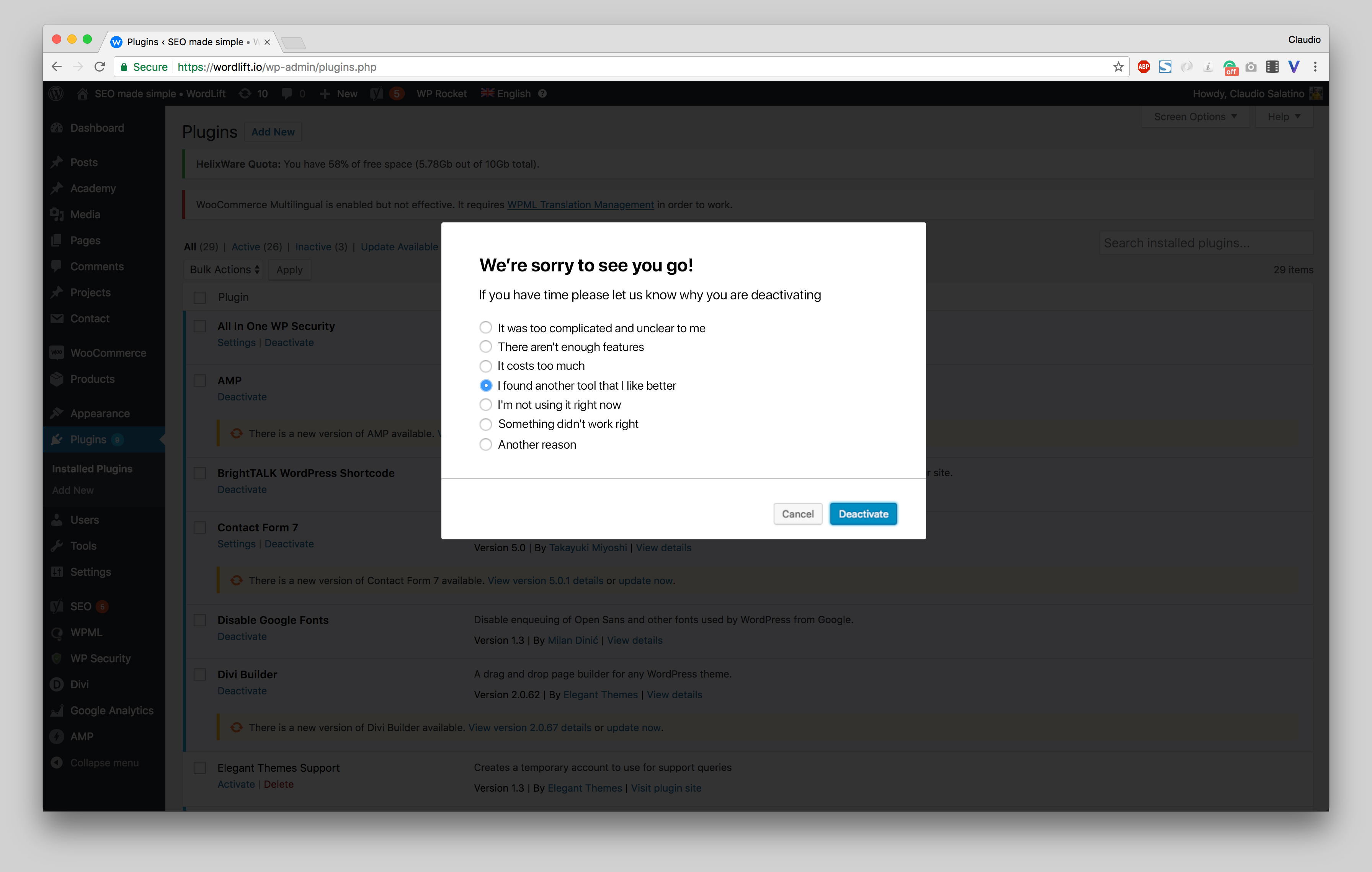 Develop a mechanism to get feedback after deactivation of the plugin · Issue #767 · insideout10 ...