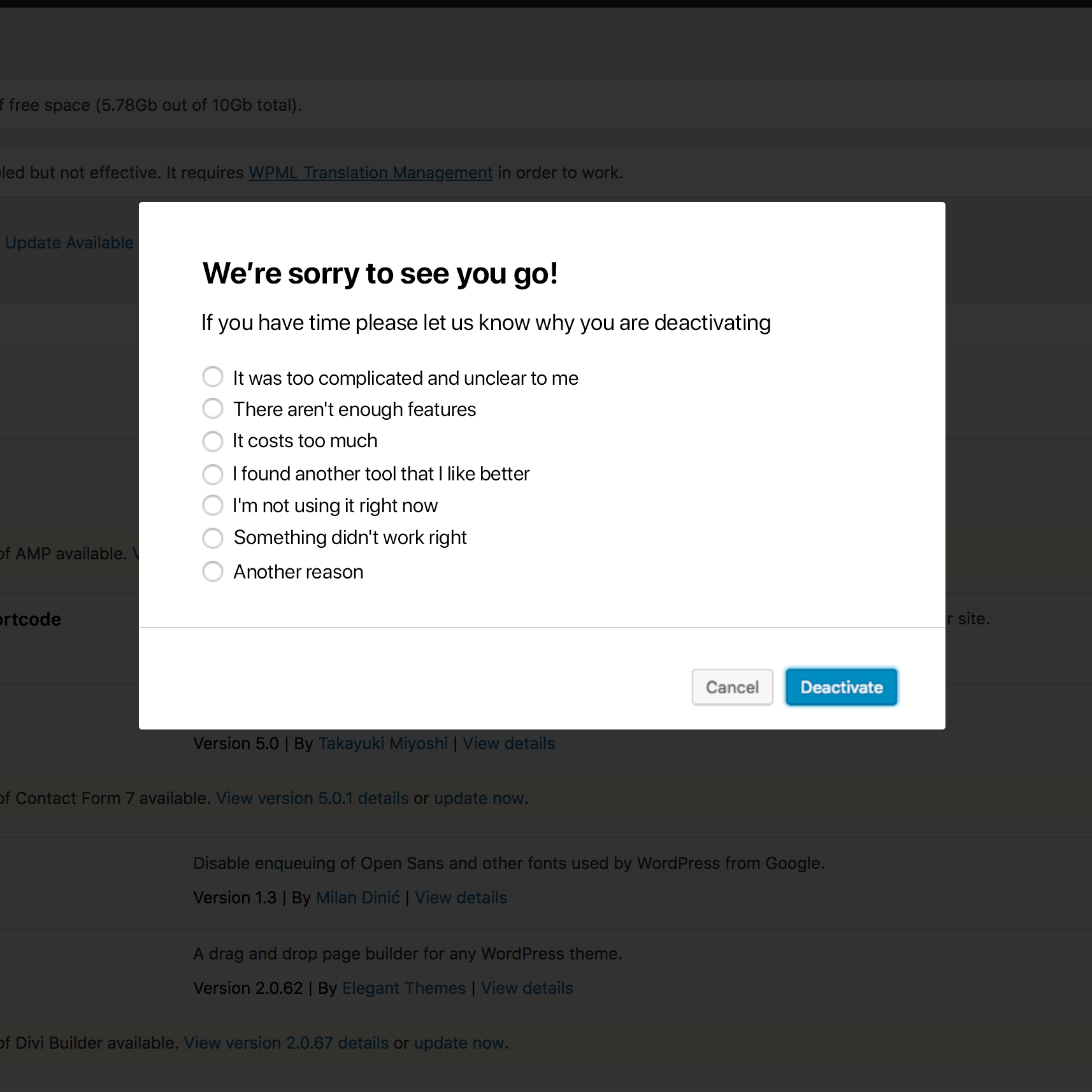 Develop a mechanism to get feedback after deactivation of the plugin · Issue #767 · insideout10 ...