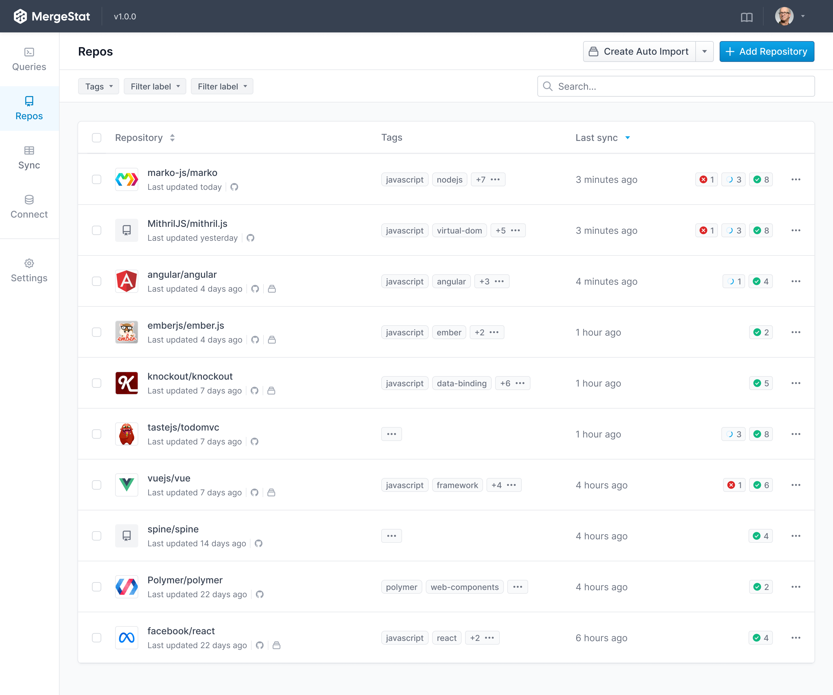 Implement First Pass At Connecting Frontend To Postgraphile Api · Issue 68 · Mergestat