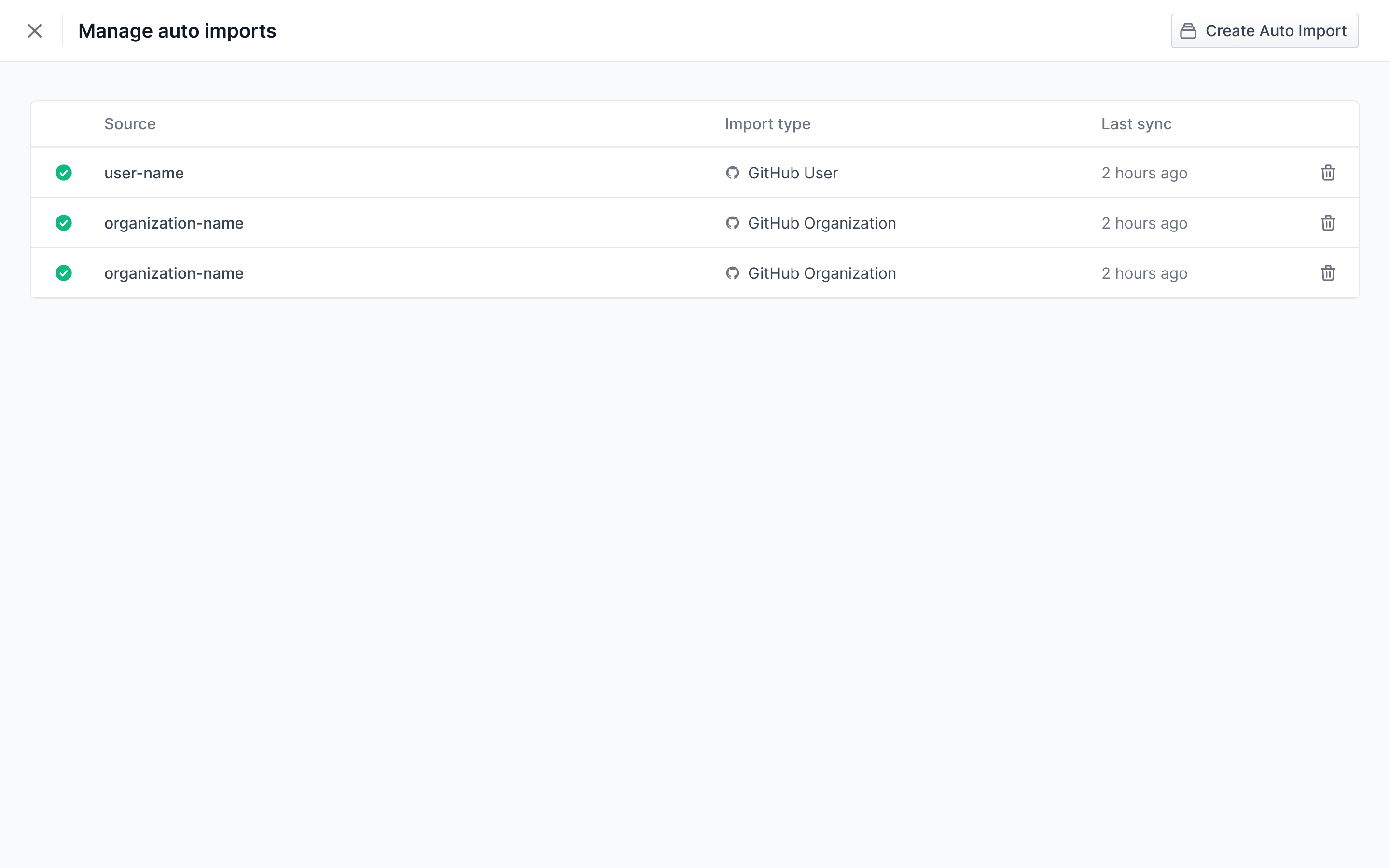 Implement Flow For Managing Existing Auto Imports · Issue 104