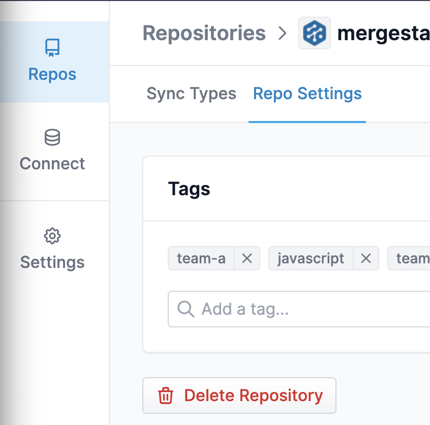Implement `Delete Repository` button in repo settings · Issue #110 · mergestat/mergestat · GitHub
